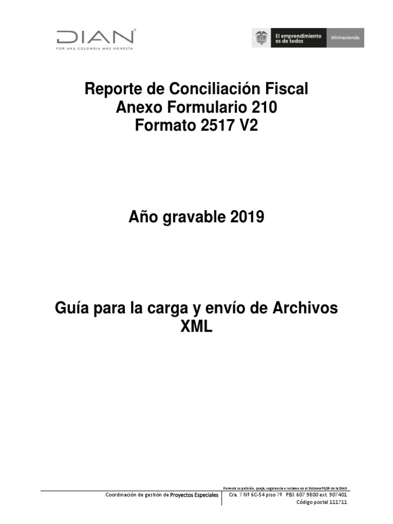 Guía Envío XML DIAN Año Gravable 2019 | PDF | Informática | Informática ...