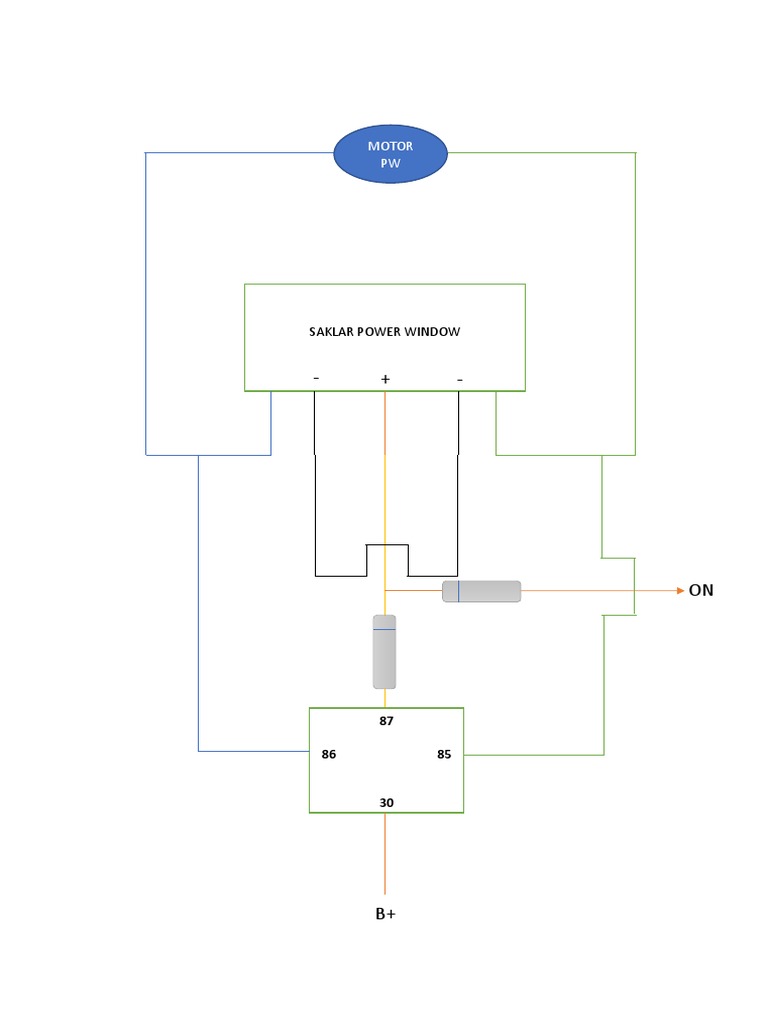 Rangkaian 1 Relay Power Window | PDF