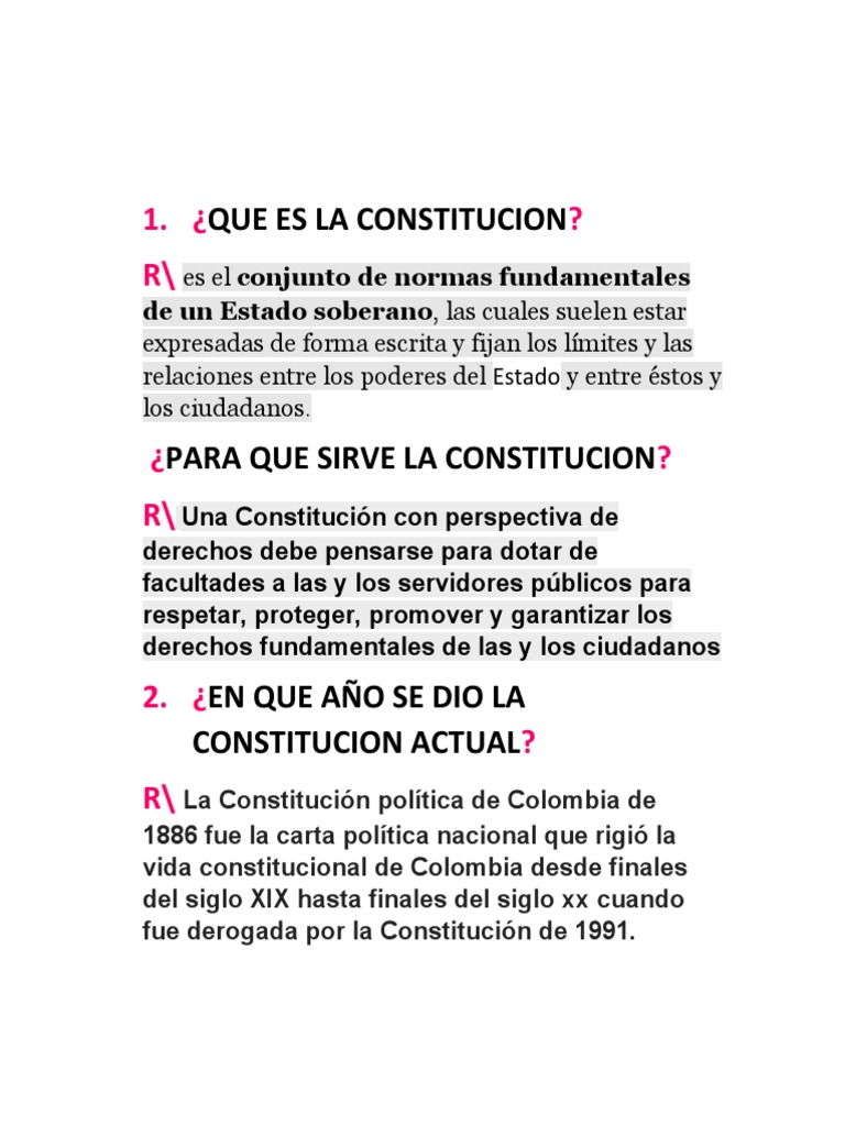 Que Es La Constitucion Pdf