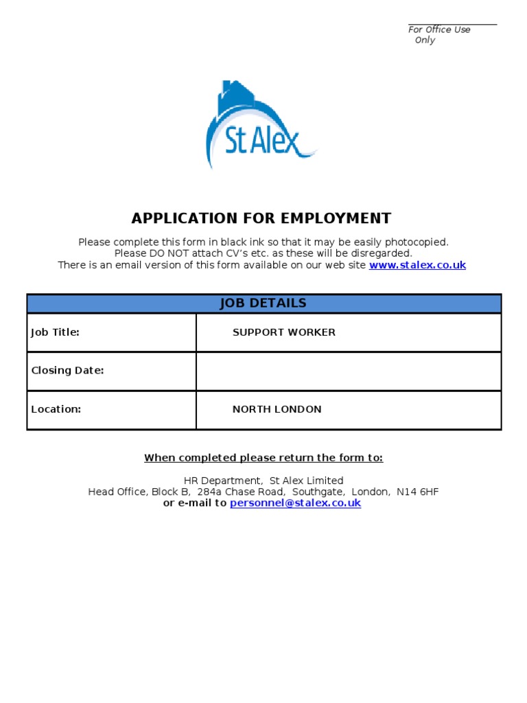Application For Employment: Job Details | PDF | Race And Ethnicity In ...