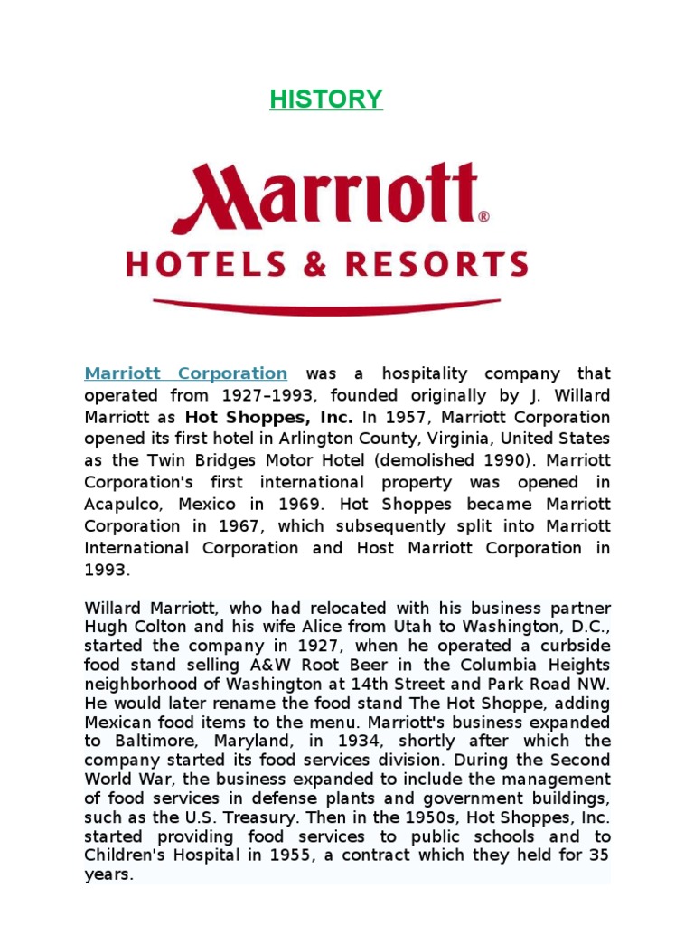 MARRIOTT | PDF | Marriott International | Hospitality Industry