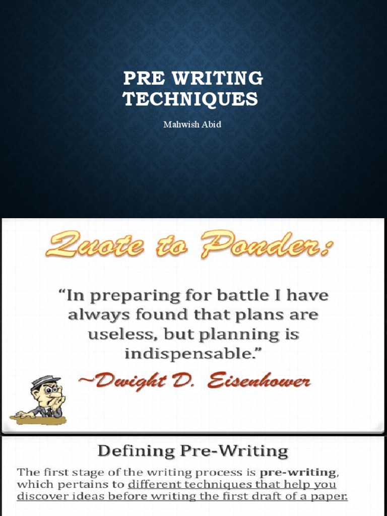 Effective Pre-Writing Techniques | PDF