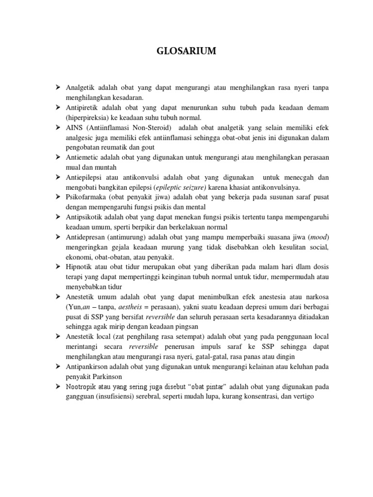 Glosarium Obat SSP | PDF