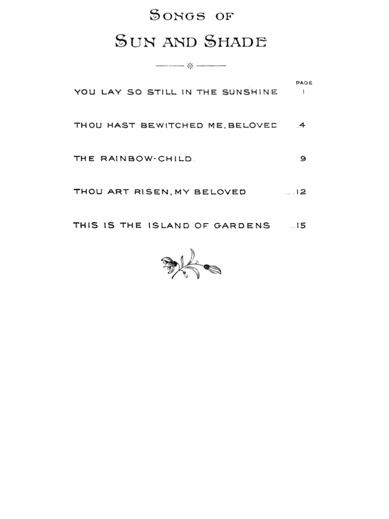 Songs of Sun and Shade - Samuel Coleridge Taylor (Medium Voice) | PDF