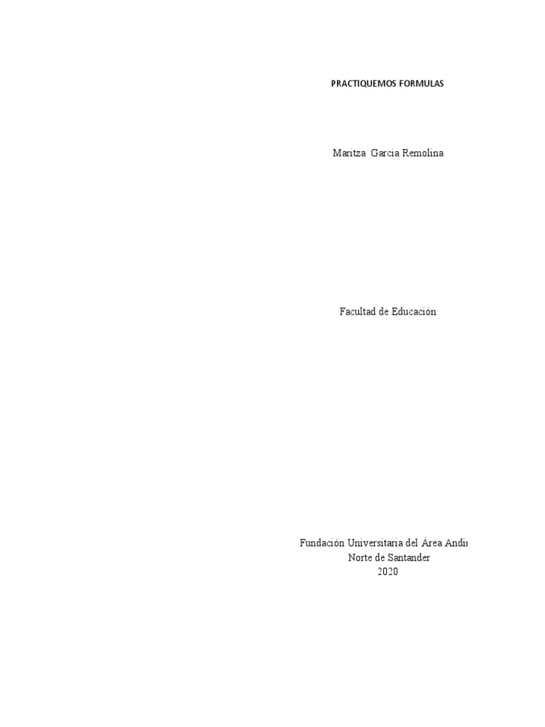 Actividad Practiquemos Formulas | Descargar gratis PDF | Naturaleza