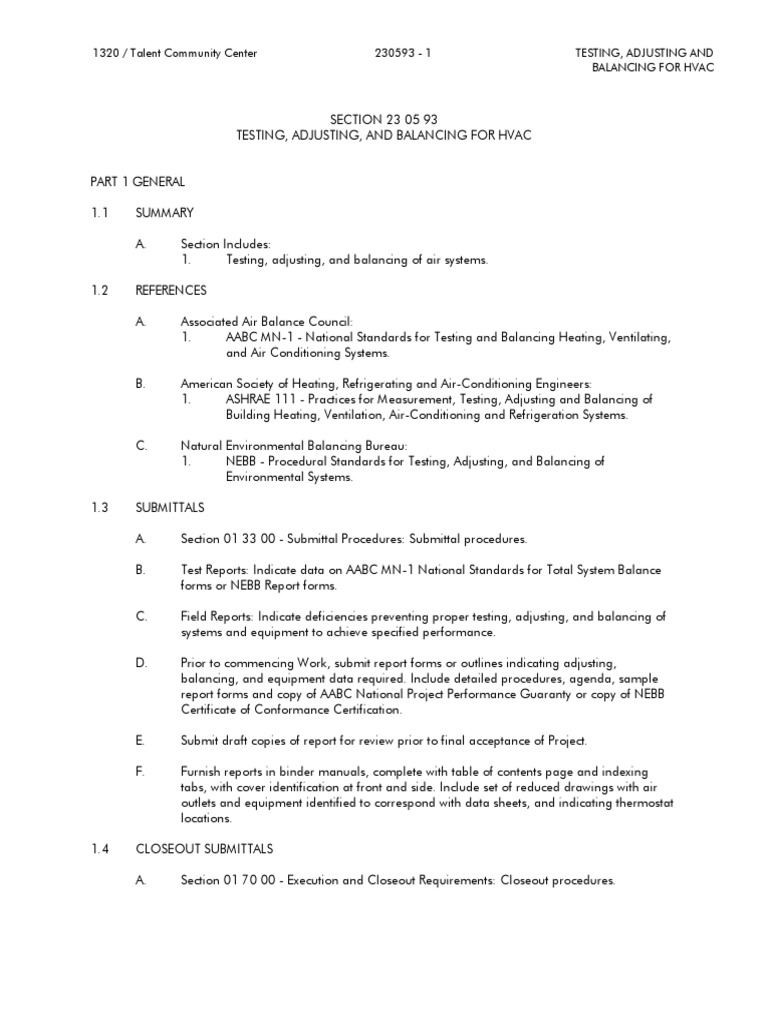 HVAC Testing, Adjusting, Balancing Guide | PDF | Duct (Flow) | Home ...