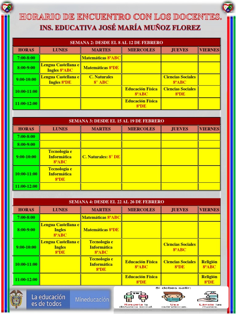 Horario de Clases | PDF