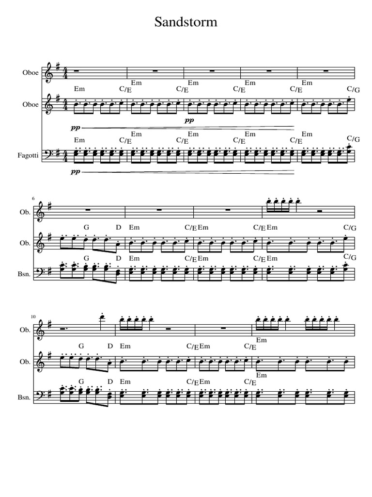 Sandstorm For Double Reed Ensemble | PDF | Music Production | Orchestras