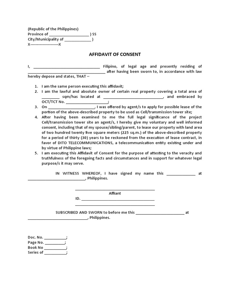 Affidavit of Consent | PDF