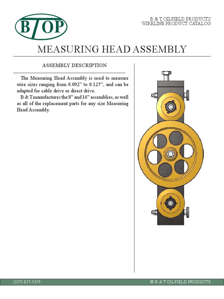 Measuring Head Assemblybtop Wireline Catalog | PDF