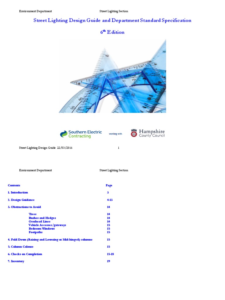 Street Lighting Design Guide and Department Standard Specification 6 ...