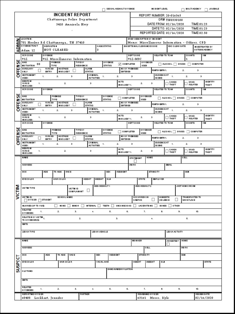 February 2020 Incident Report | PDF | Burglary | Crime & Violence