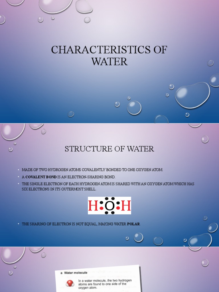 Characteristics of Water | PDF | Properties Of Water | Ice