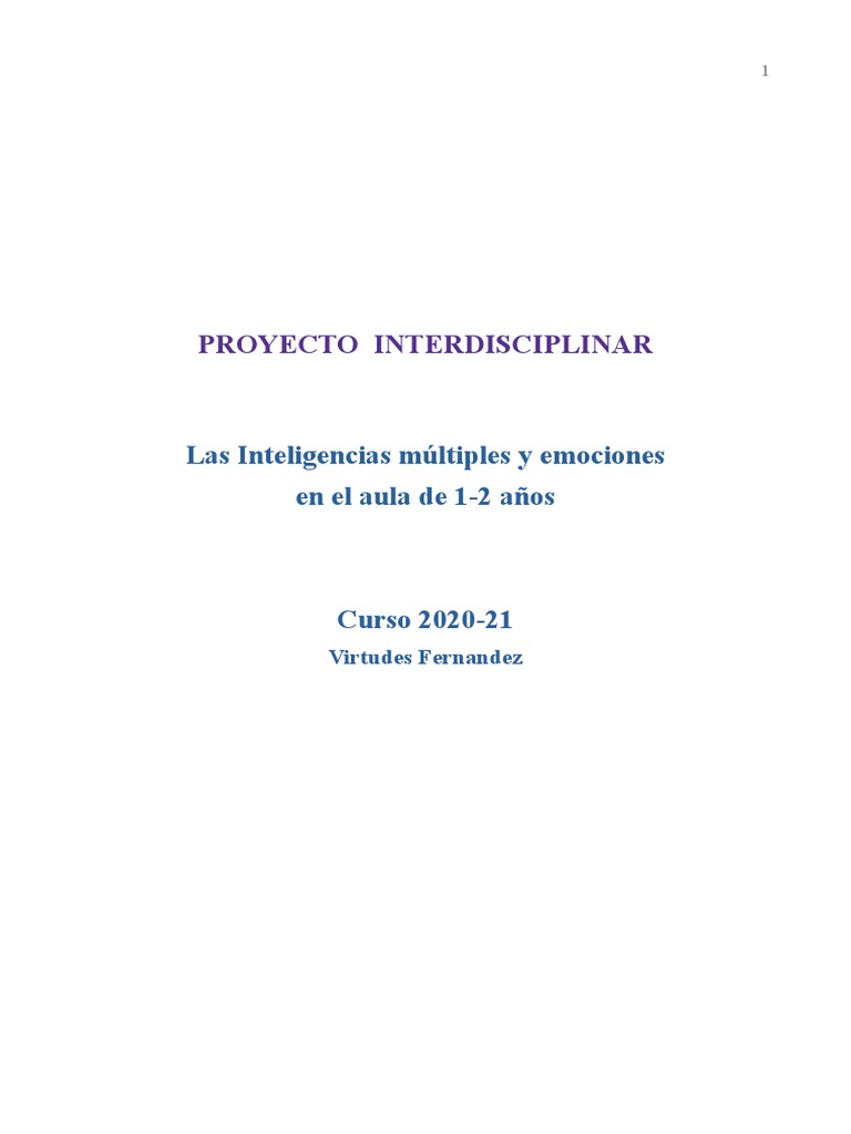 Proyecto Multidisciplinar - Inteligencias Multiples. Curso 2020-21 ...