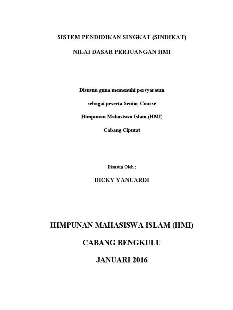 Sindikat NDP Hmi | PDF | Ilmu Sosial