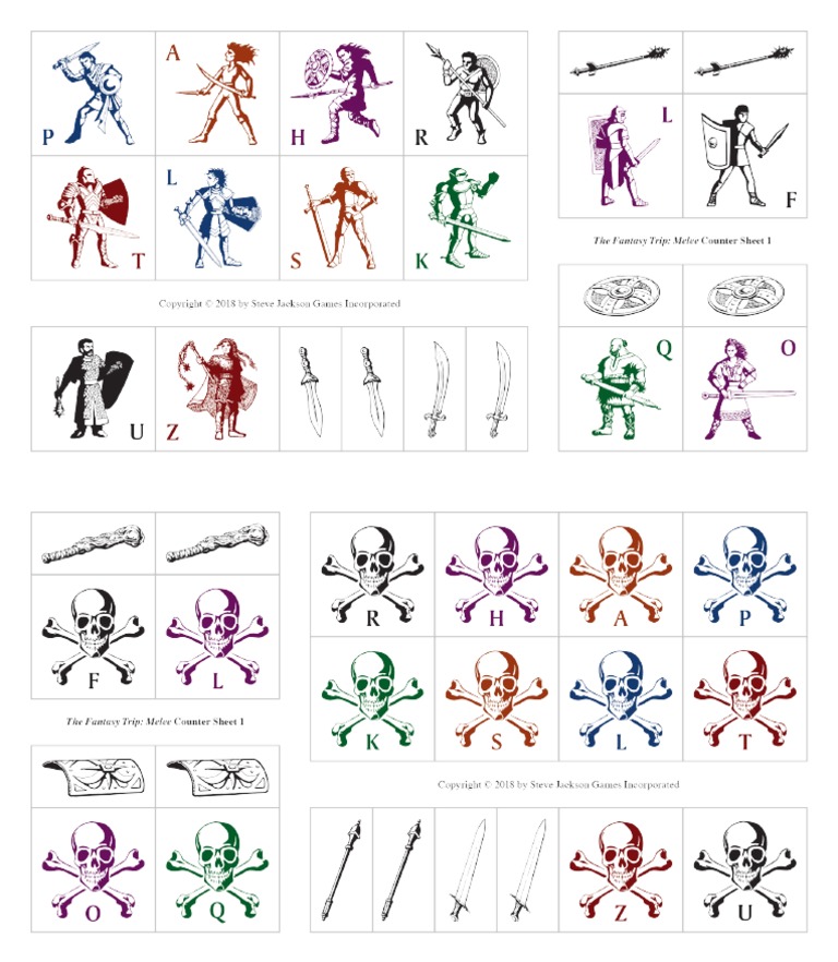 The Fantasy Trip Melee Counter Sheet 1 | PDF