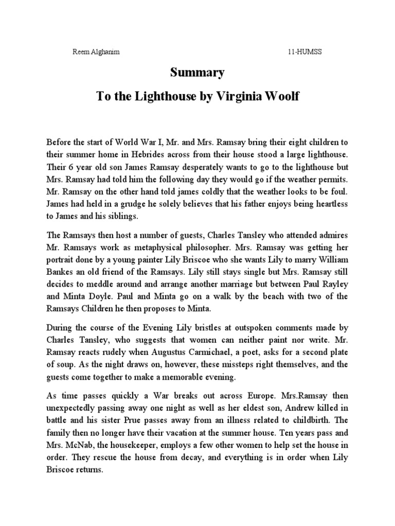 To The Lighthouse by Virginia Woolf | PDF