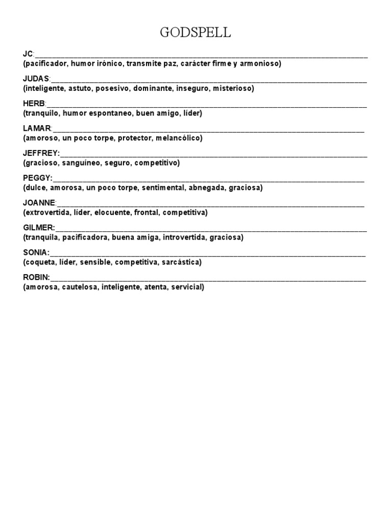 Características y Escenas de Godspell | PDF | Leonardo Da Vinci | Abrahán