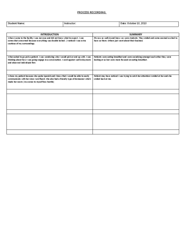Process Recording Scribd | PDF