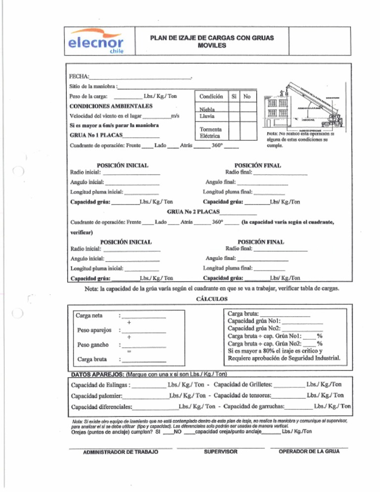 Formato Plan de Izaje | PDF