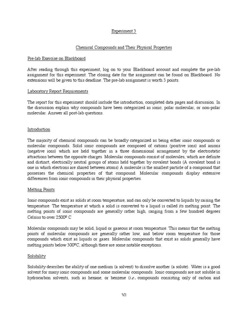 215LabManual PhysProps Jan18 | PDF | Ionic Bonding | Molecules