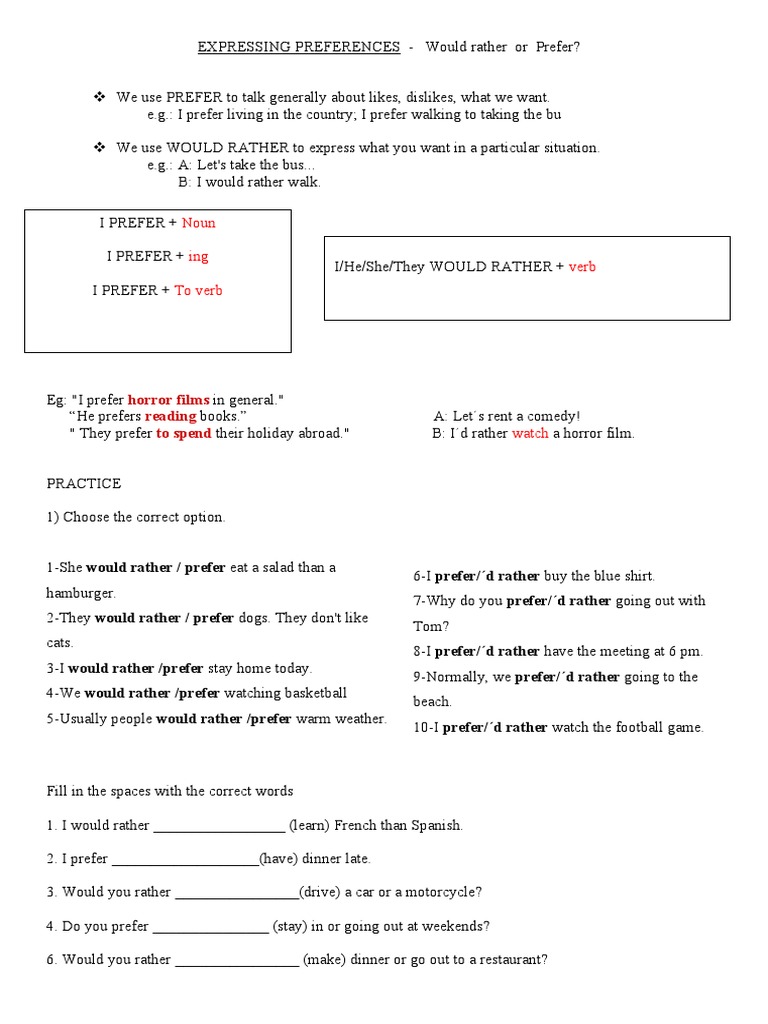 Expressing Preferences | PDF | Linguistic Morphology | Syntactic ...