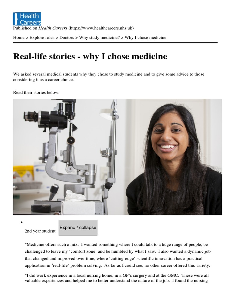 Health Careers - Real-Life Stories - Why I Chose Medicine - 2017-09-19 ...