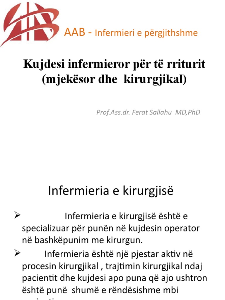 Kujdesi Infermieror Për Të Rriturit (Mjekësor Dhe Kirurgjikal) | PDF