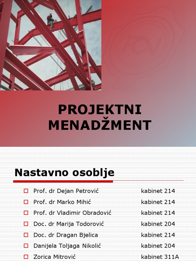 Projektni Menadzment - Opste Informacije | PDF
