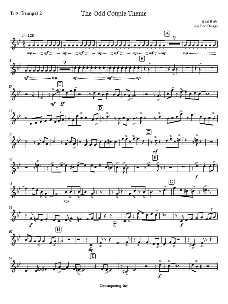 Trumpet 2 Sheet: Odd Couple Theme | PDF
