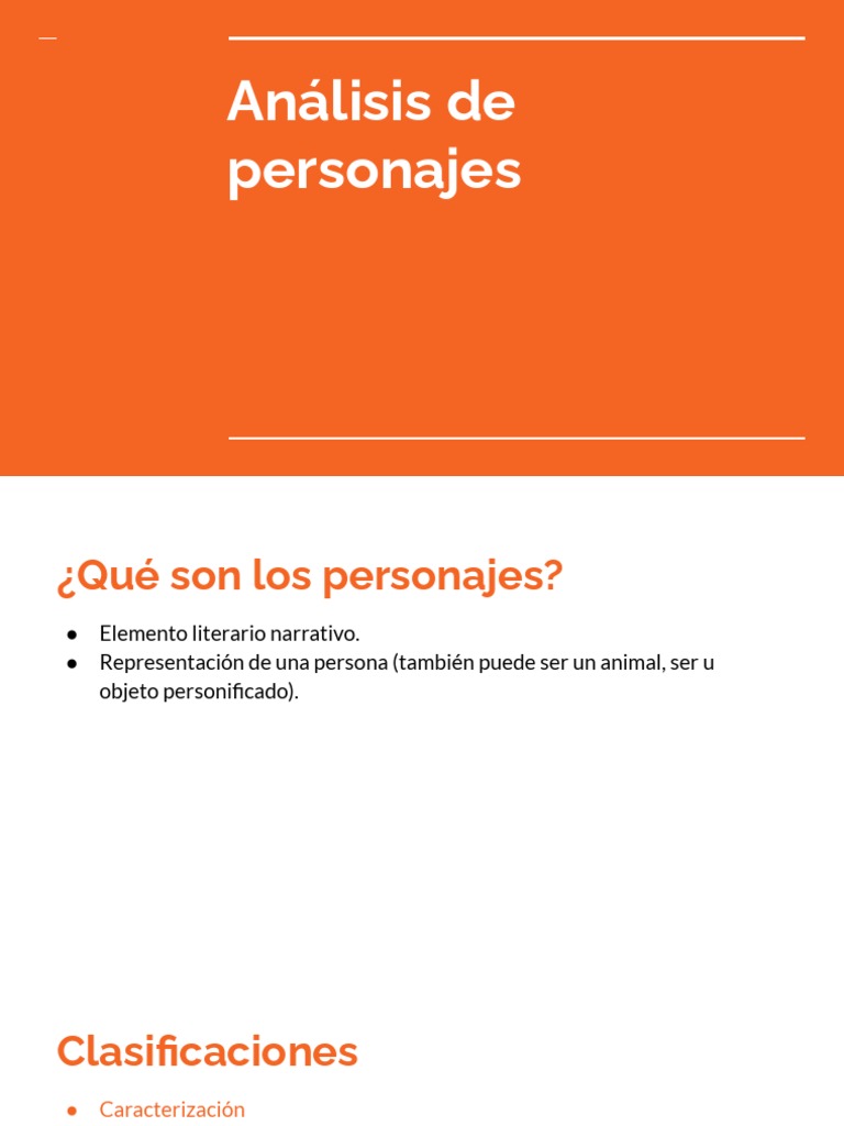 Análisis de Personajes | PDF | Narrativa | La naturaleza humana