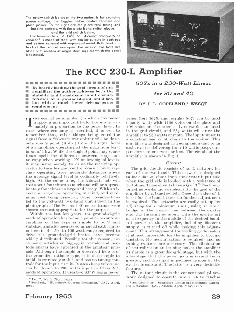 2 X 807 HF Linear Amplifier PA | PDF