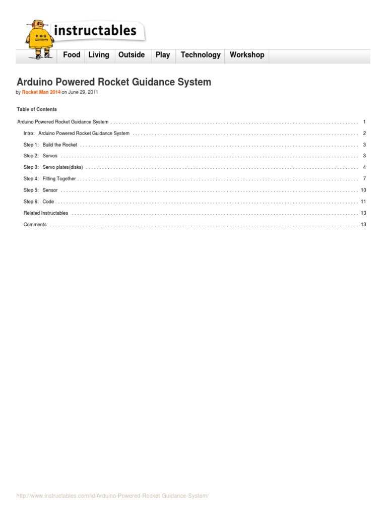 Arduino Powered Rocket Guidance System | PDF | Manufactured Goods | Nature