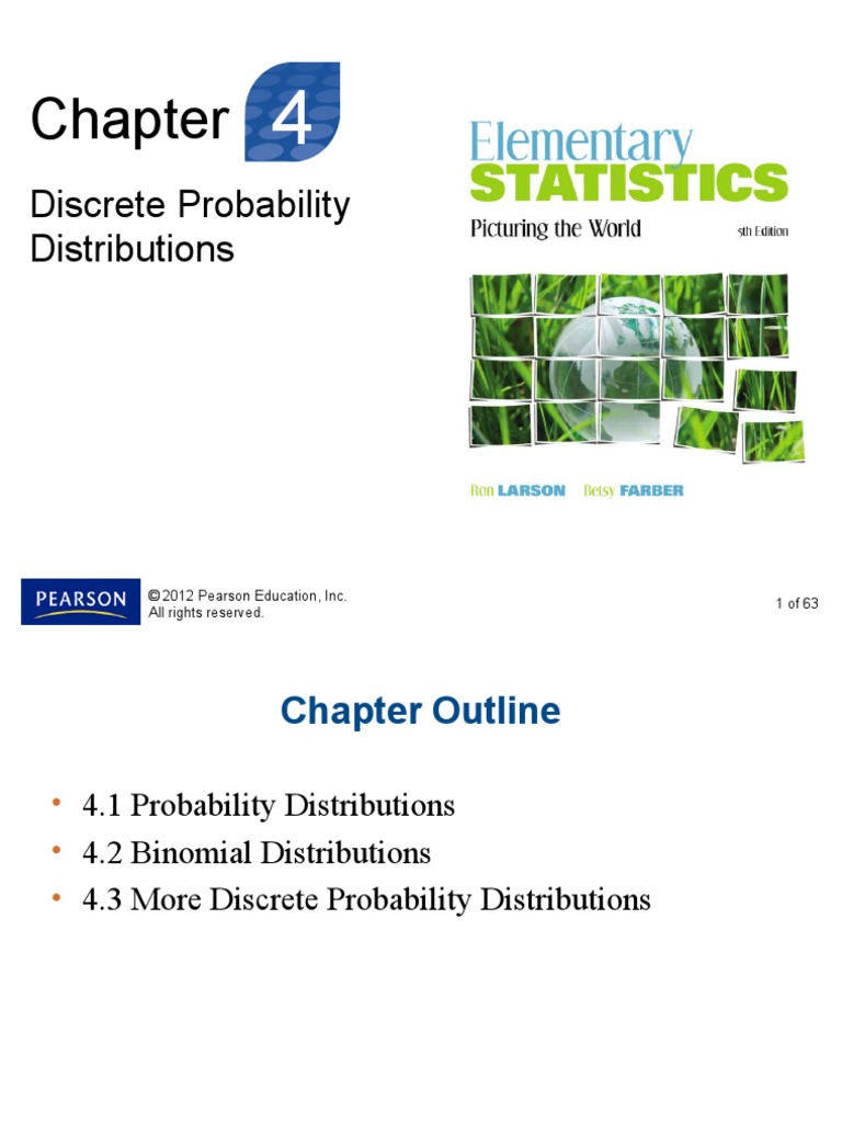 Chap 4 - Discrete Probability | PDF | Probability Distribution | Random ...