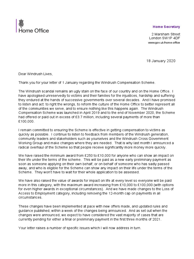Windrush Compensation Scheme Overview | PDF | Employment | Pension
