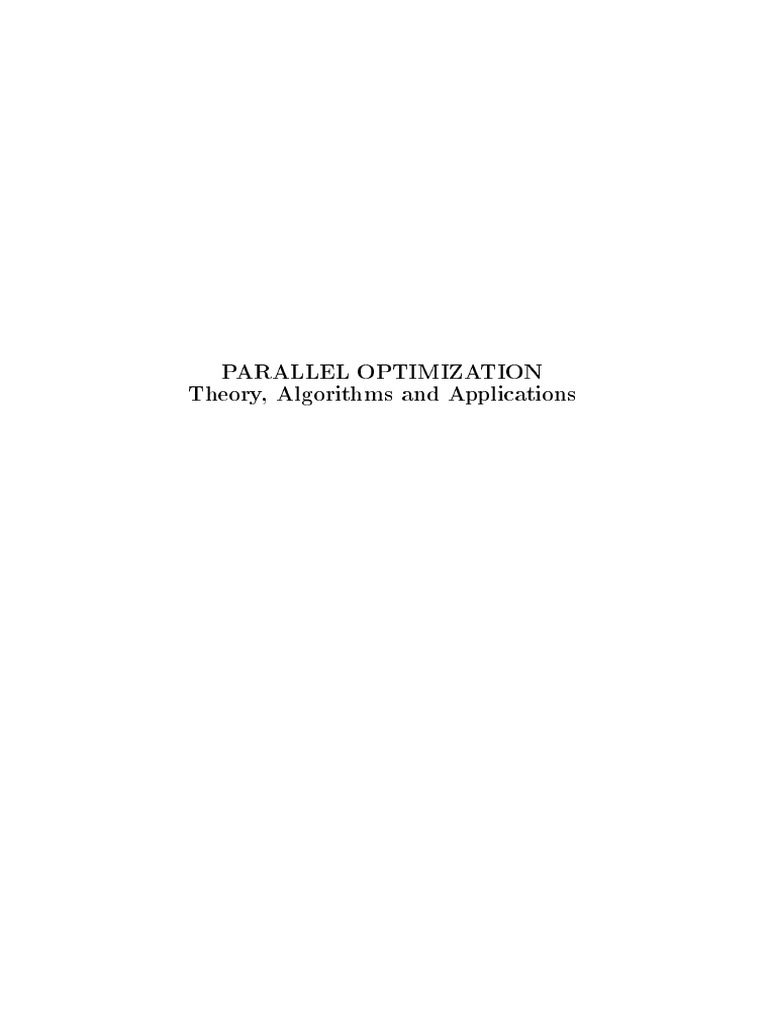 Parallel Optimization Theory Algorithms | Download Free PDF | Parallel ...