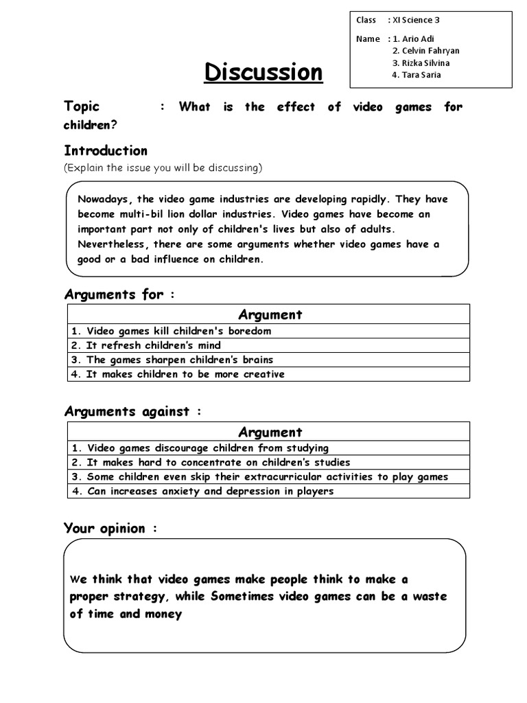 English Assginment Discussion Text | PDF | Video Games | Behavioural ...