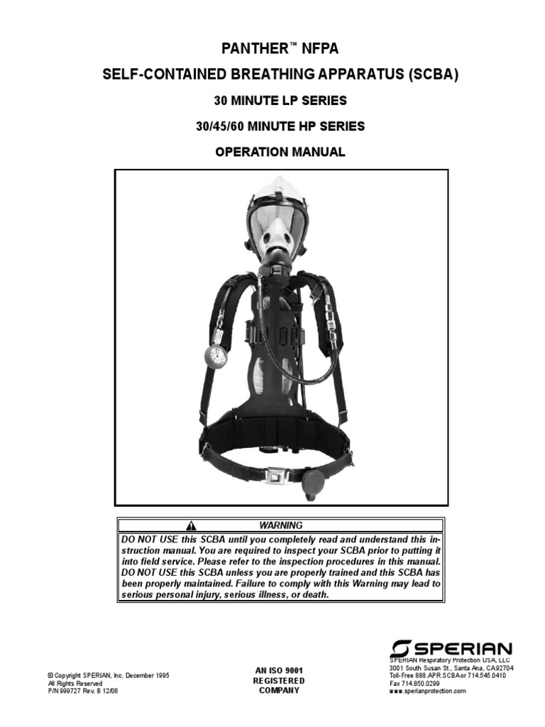 Panther Nfpa Self-Contained Breathing Apparatus (Scba) : 30 Minute LP ...