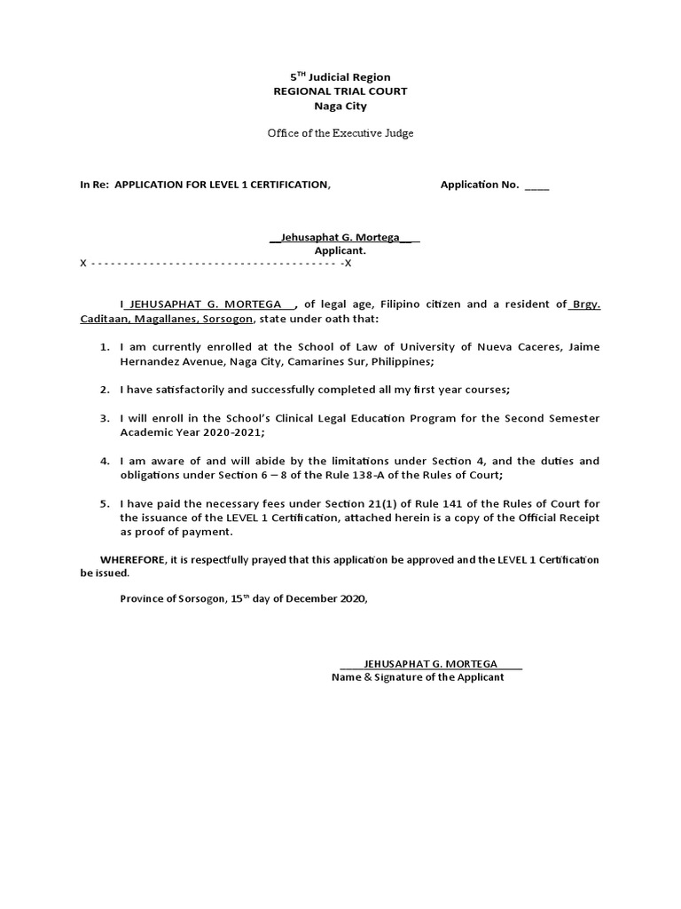 CLEP Level 1 Application and Oath 1 | PDF | Notary Public | Constitutional Law