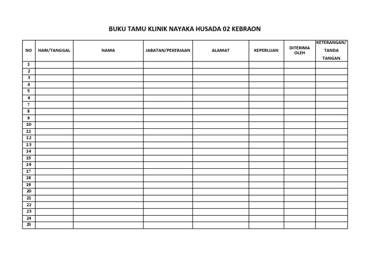 Buku Tamu Klinik | PDF