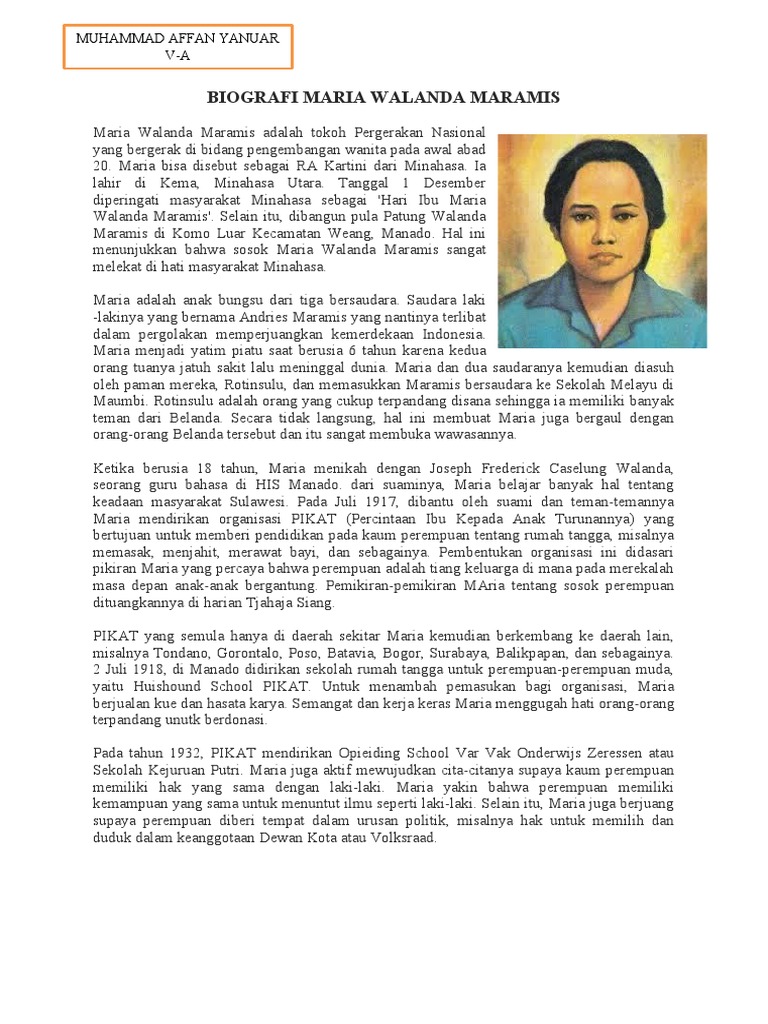 Biografi Maria Walanda Maramis | PDF | Agama & Spiritualitas