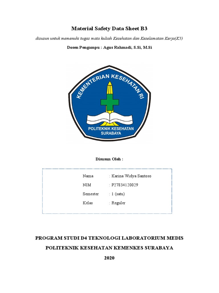 MSDS B3 | PDF | Kesehatan Holistik | Sains & Matematika
