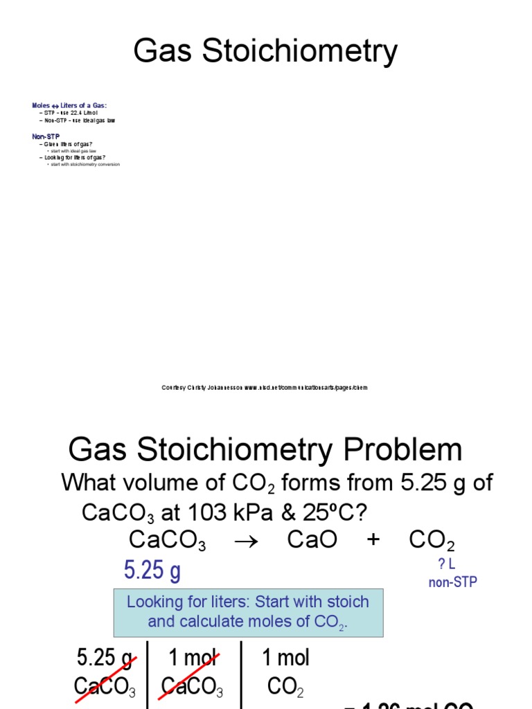 Gas Stoichiometry | PDF | Stoichiometry | Sodium Chloride