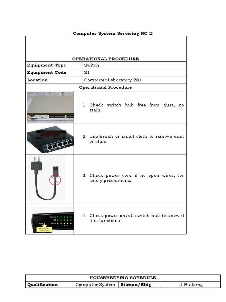 Operational Procedures | PDF | Laptop | Personal Computers