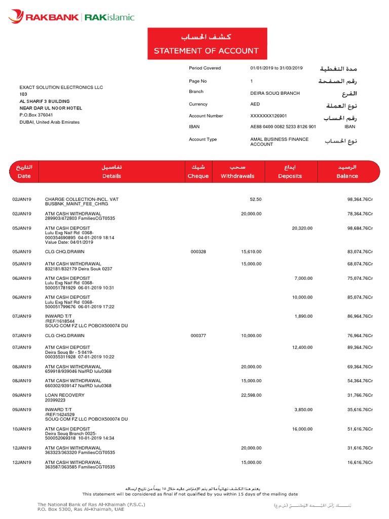 Bank Statement Summary | PDF | Cash | Automated Teller Machine