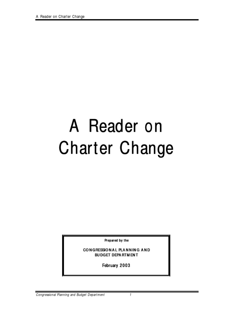 Charter Change: Parliamentary Proposals | PDF | Constitutional ...