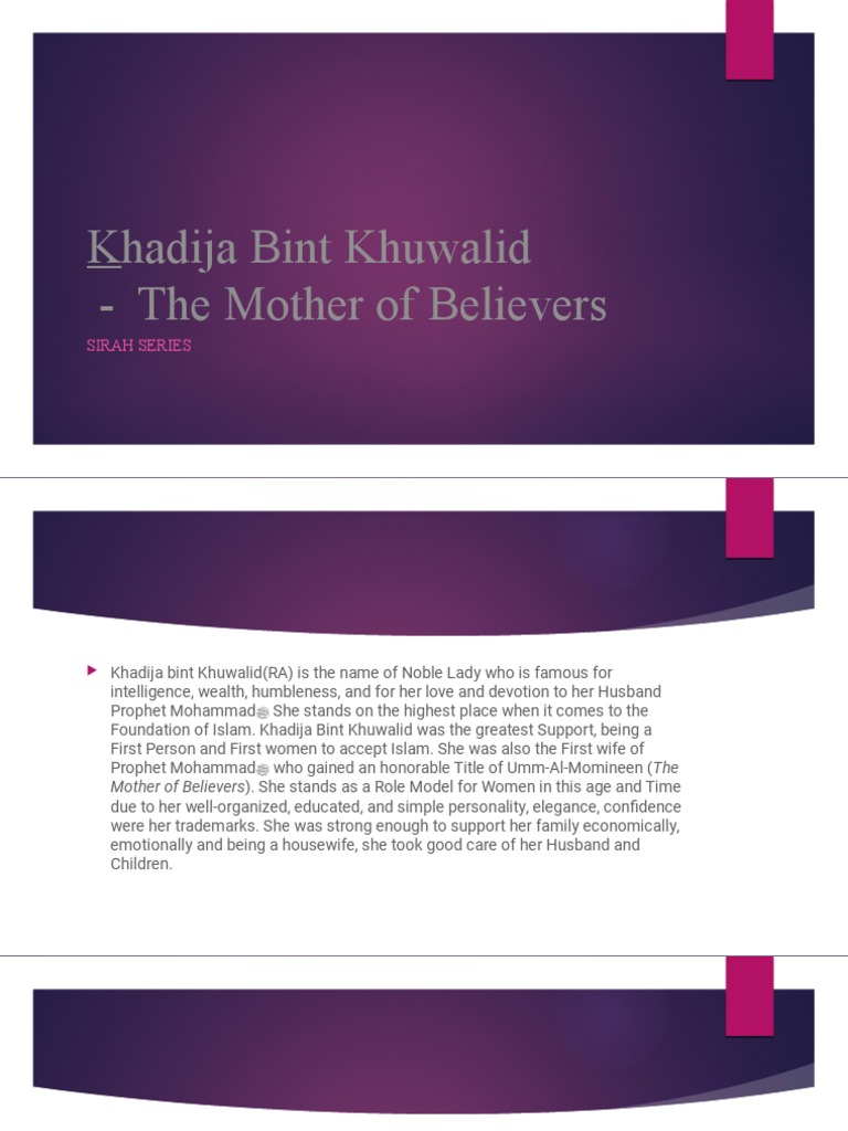 Khadija: Mother of Believers' Legacy | PDF | Religion And Belief