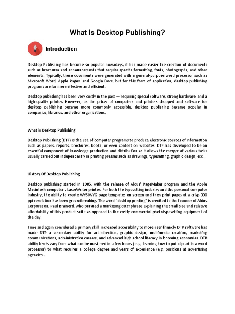 Topic1 - What - Is - Desktop - Publishing | PDF | Written Communication | Writing
