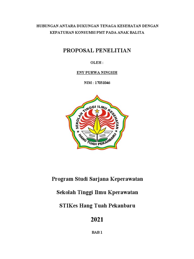 PROPOSAL PENELITIAN BAB 1 Eny PMT Pada Balita Koreksi RFL 30221 | PDF