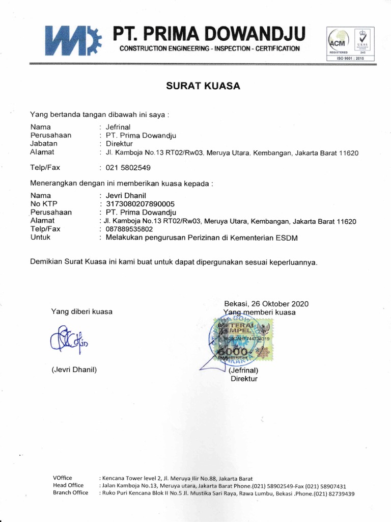 Surat Kuasa | PDF